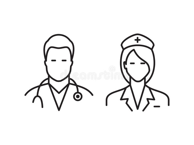 Doctor And Nurse Icons Stock Vector Illustration Of Vector 76363319