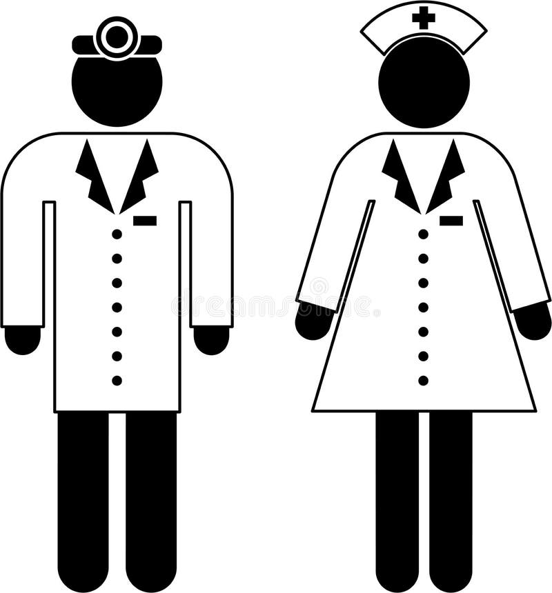 Doctor and nurse pictogram stock vector. Illustration of hospital ...