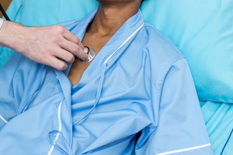 Doctor or Nurse Using Stethoscope Checking To Patient. Stock Image ...