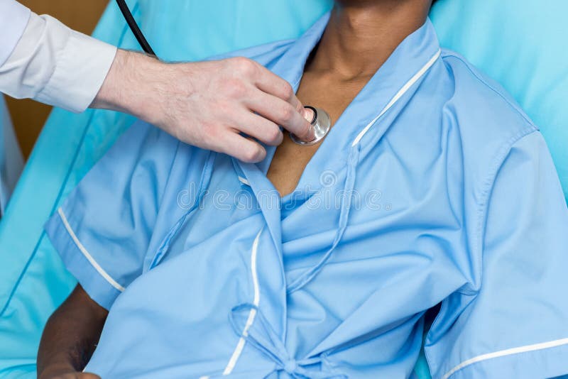 Doctor or Nurse Using Stethoscope Checking To Patient. Stock Image ...