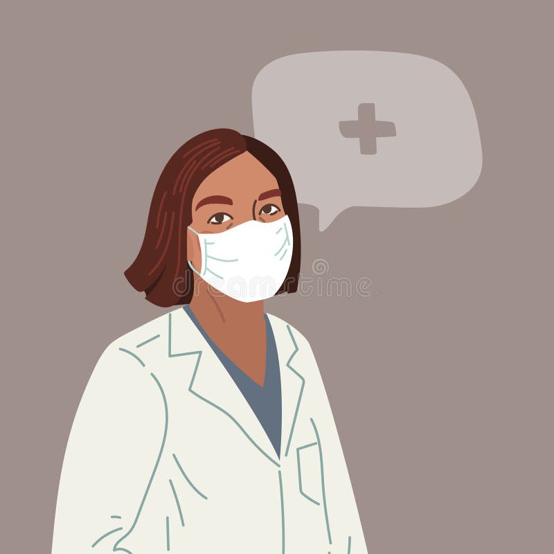 Doctor And Nurse Wearing Face Mask And Medical Gloves Stock Vector