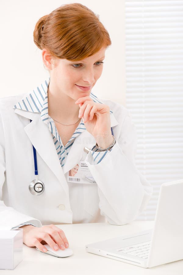 Doctor Office - Female Physician Work Computer Stock Photo - Image of ...