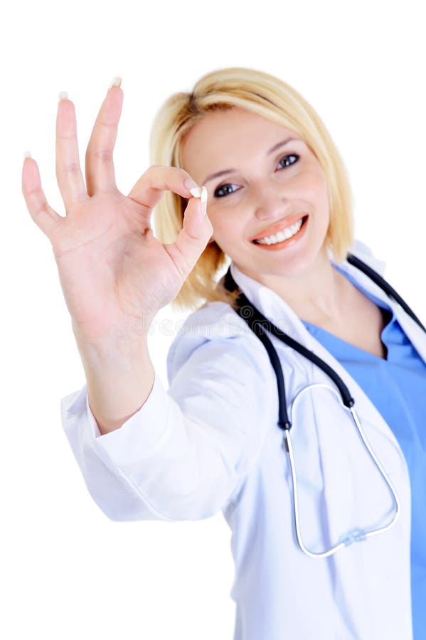 Doctor with okay gesture stock photo. Image of professional - 8626750