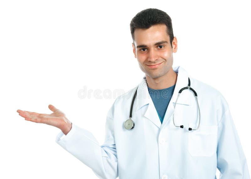Doctor with an open hand stock image. Image of background - 40147345