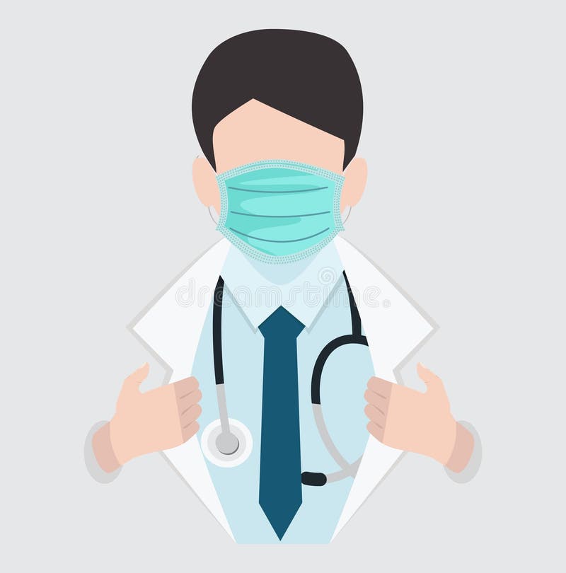 Doctor Opening Shirt with Medical Mask Vector Stock Vector ...