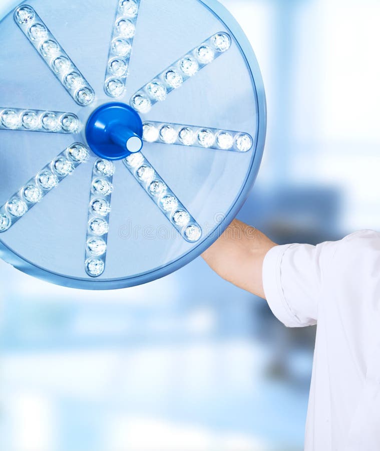 Doctor with Operating Light in a Hospital Stock Image - Image of care ...