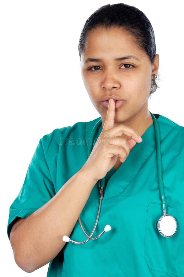 Doctor ordering silence stock photo. Image of clinic, pretty - 2129500
