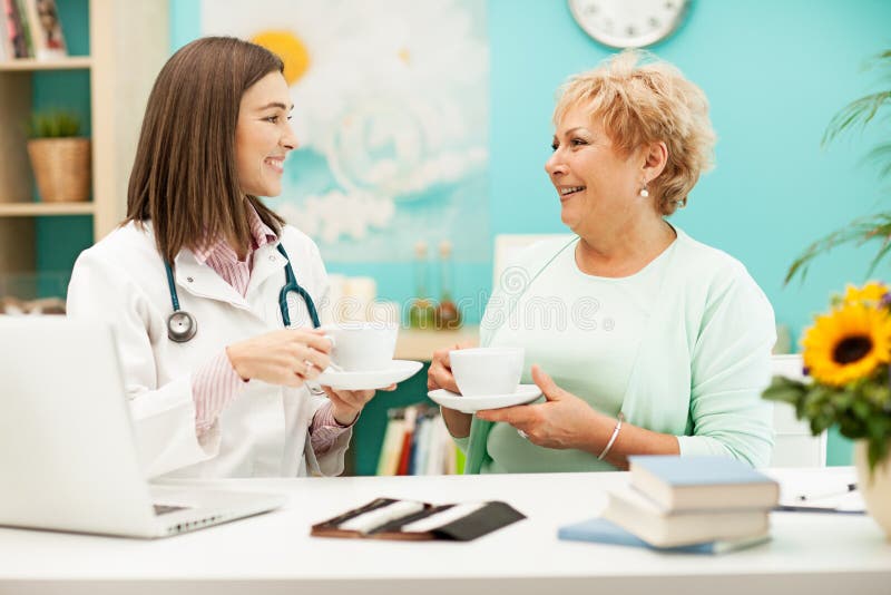 Doctor and Patient Drinking Tea Stock Image - Image of healthy ...