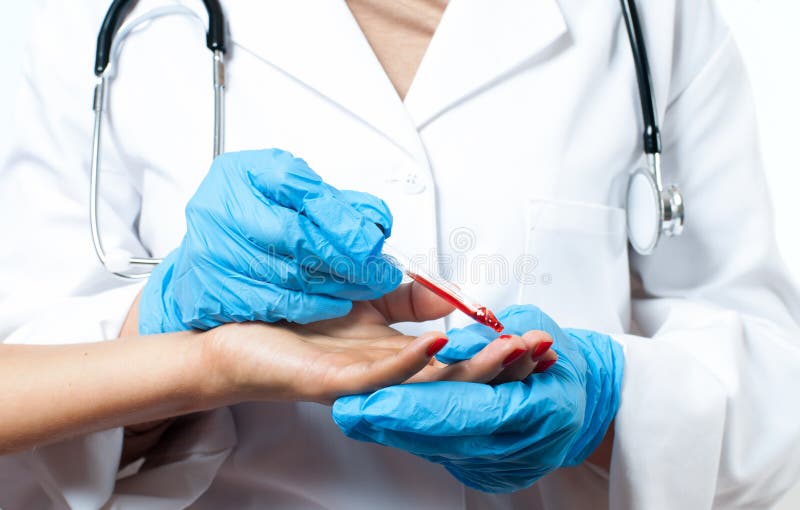 Doctor and Patient. Finger Blood Test. Stock Image - Image of blood ...