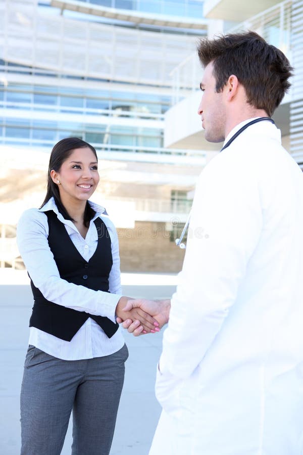 Doctor and Patient Handshake Stock Photo - Image of assistant, lady ...