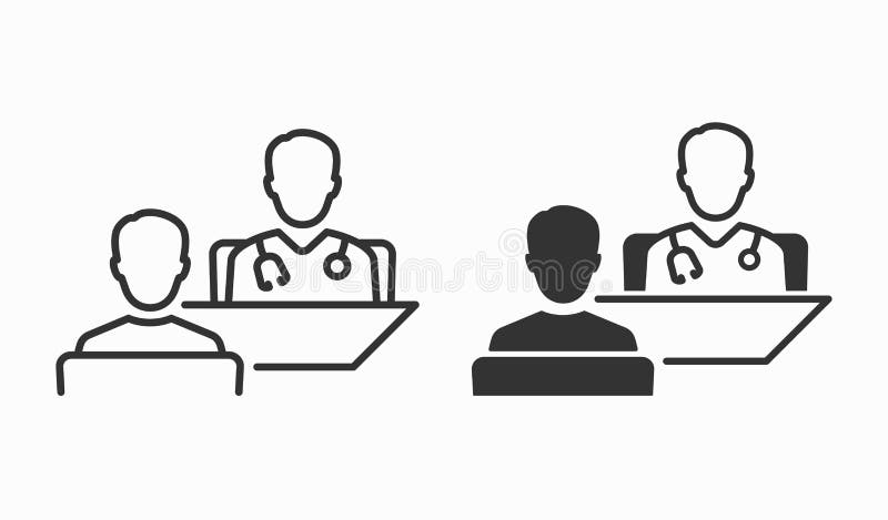 Doctor and Patient Icon. Vector Illustration Stock Illustration ...