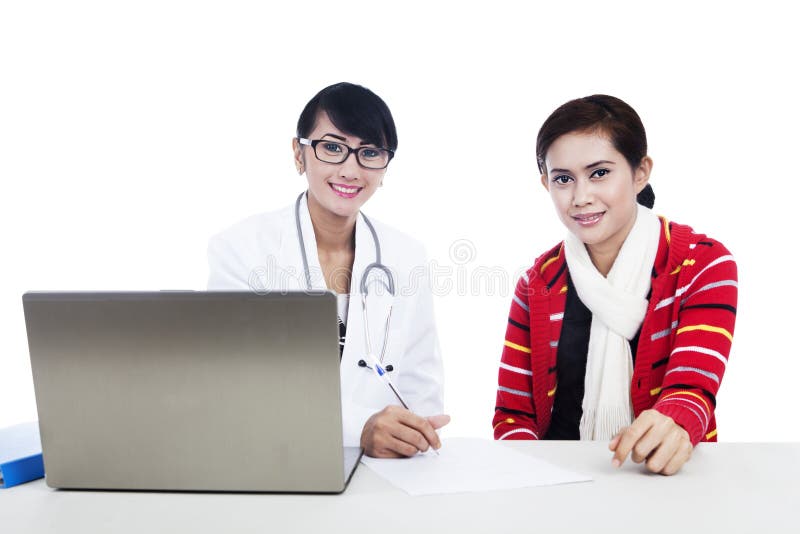 Doctor and Patient Interaction Using Laptop Stock Image - Image of ...