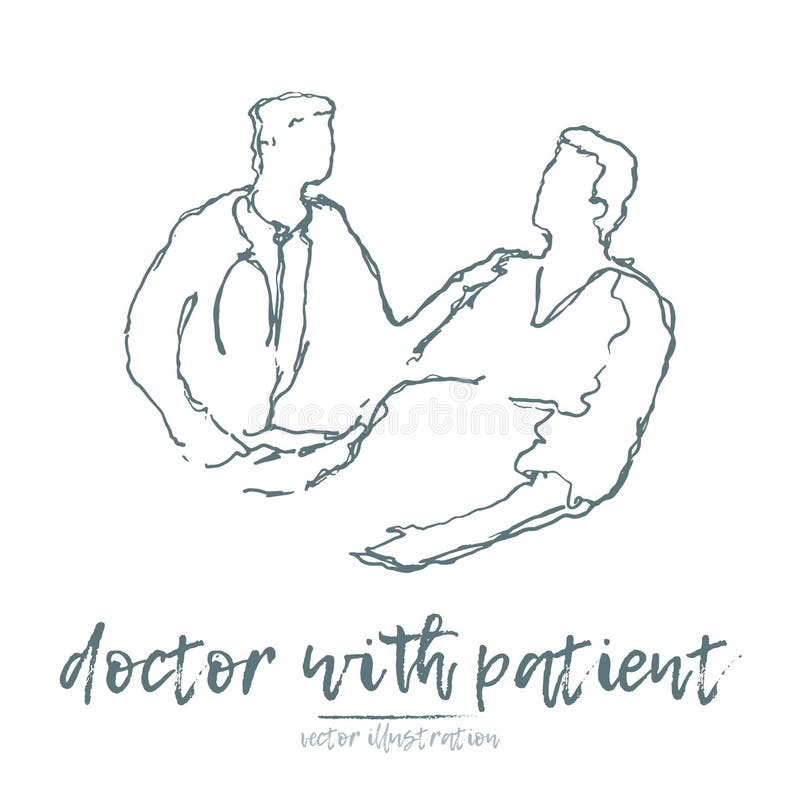 Doctor Patient Vector Sketch Hand Drawn Stock Vector - Illustration of ...