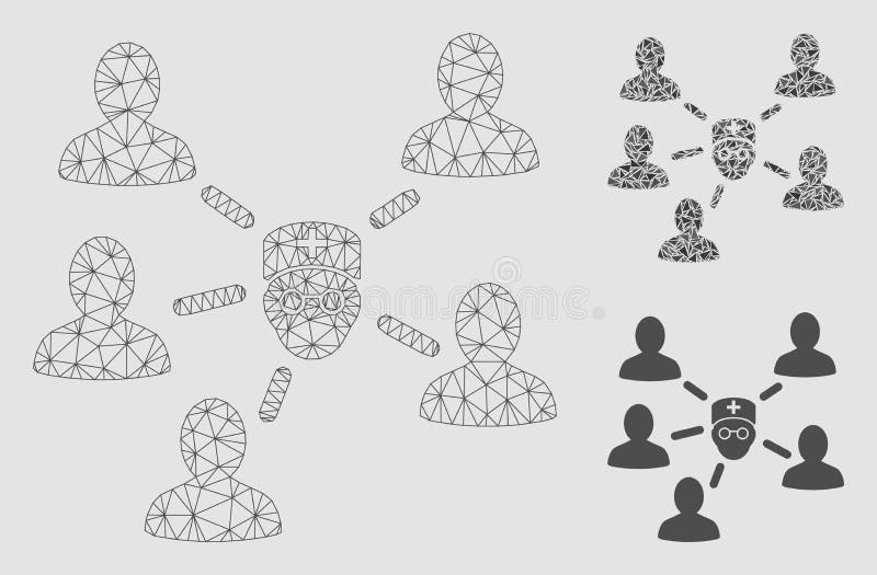 Doctor Patients Vector Mesh Carcass Model and Triangle Mosaic Icon ... Doctor Patients Vector Mesh Carcass Model and Triangle Mosaic Icon ...