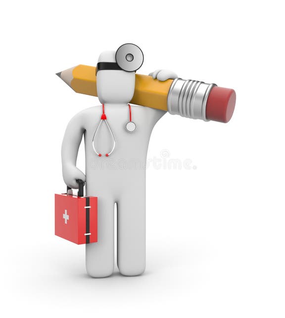 Doctor with pencil stock illustration. Illustration of medic - 28297211