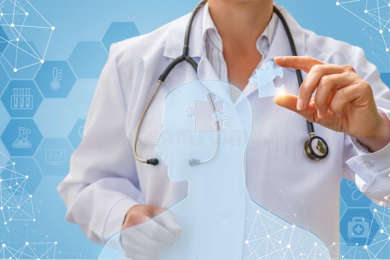 Doctor Performs Psychotherapy. Stock Image - Image of migraine ...