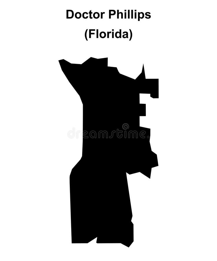 Doctor Phillips Outline Map Stock Vector - Illustration of contour ...
