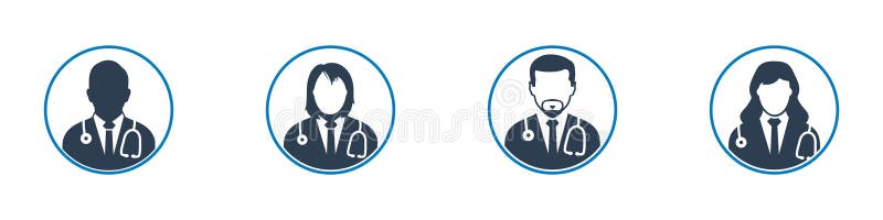 Doctor, Physician Icon Set. Editable Flat Vector Stock Illustration ...