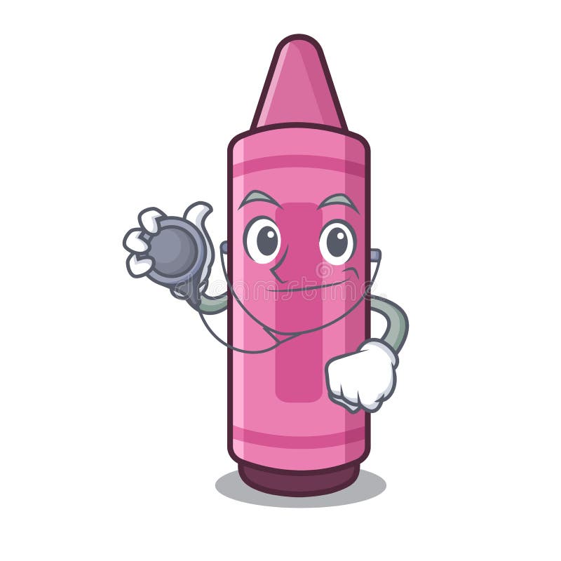 Doctor Pink Crayon Isolated in the Mascot Stock Vector - Illustration ...