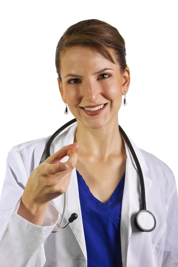 Doctor pointing stock image. Image of happy, isolated - 26072677