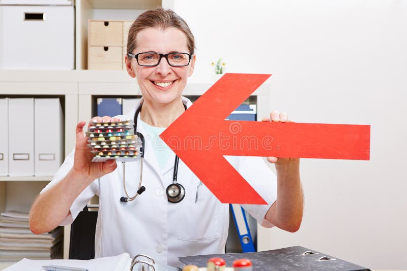 Doctor Pointing Arrow To Medical Stock Image - Image of pharmaceuticals ...