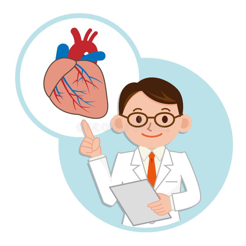 Doctor Pointing Finger the Heart Stock Vector - Illustration of ...