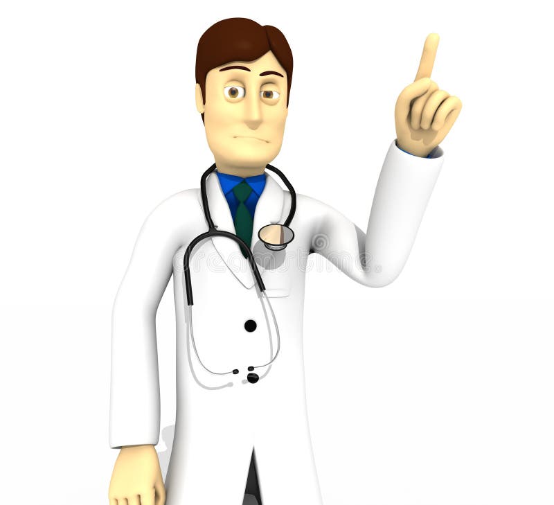 Doctor pointing stock illustration. Illustration of funny - 49980528
