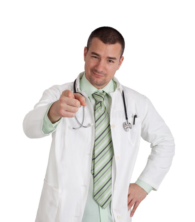 Doctor pointing at you. stock photo. Image of physician - 22613440