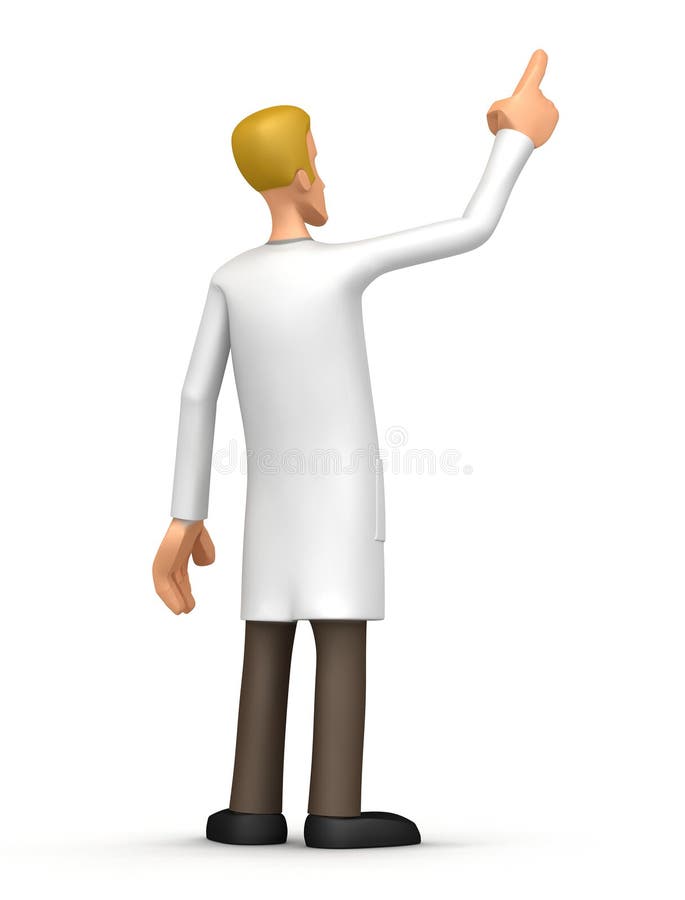 Doctor Points His Finger at the Top Stock Illustration - Illustration ...