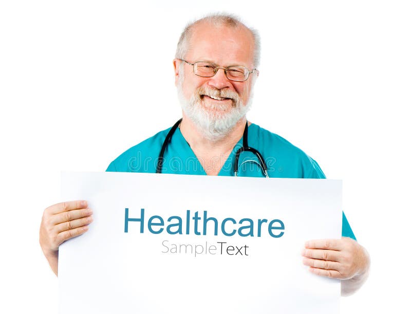 Doctor with poster stock image. Image of billboard, people - 28977839