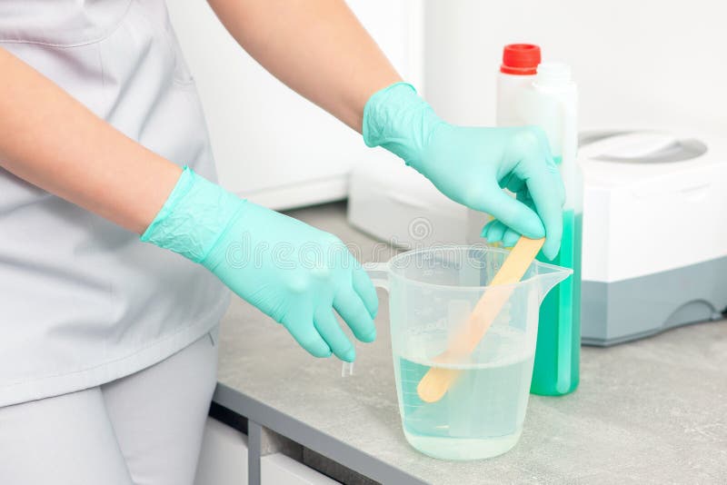 Medical Worker`s Hands Preparing Solution Stock Image - Image of ...