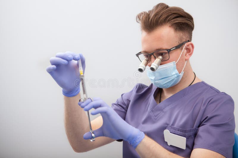Doctor Preparing Syringe for Injection Stock Image - Image of injection ...