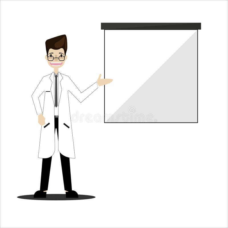 Doctor on Presentation. Doctor with Clipboard Giving Medical ...