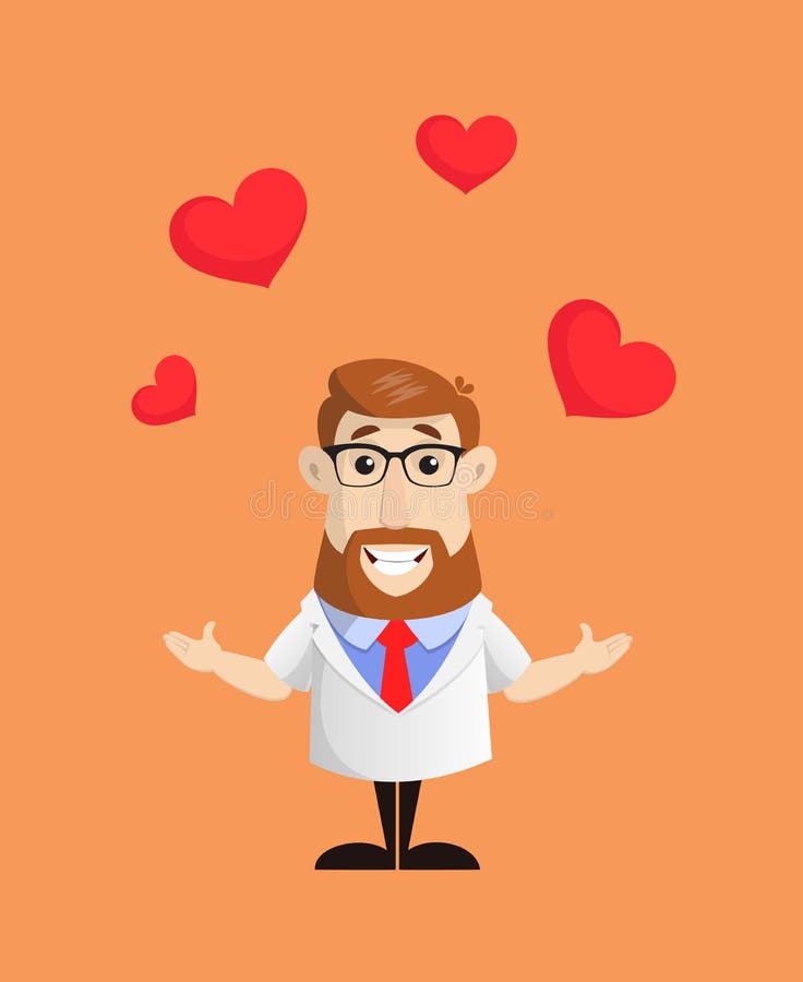 Doctor - Presenting Hearts Creative Art Stock Vector - Illustration of ...