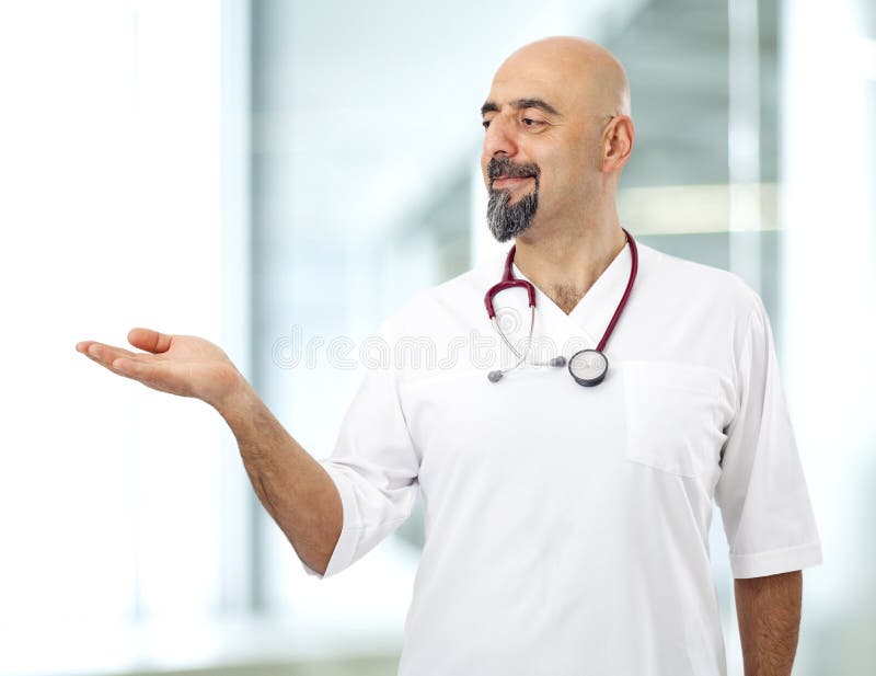 Doctor Presenting a Product Stock Photo - Image of palm, care: 56522034