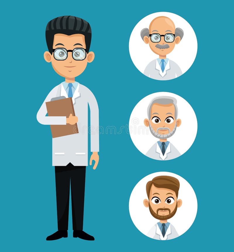 Doctor Professional Health- Faces Icon Stock Vector - Illustration of ...