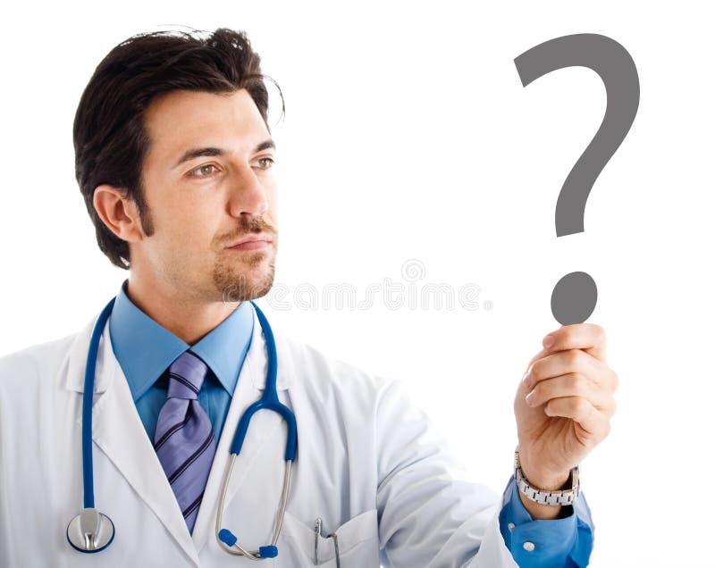 Doctor que tiene dudas foto de archivo. Imagen de experto - 23634970