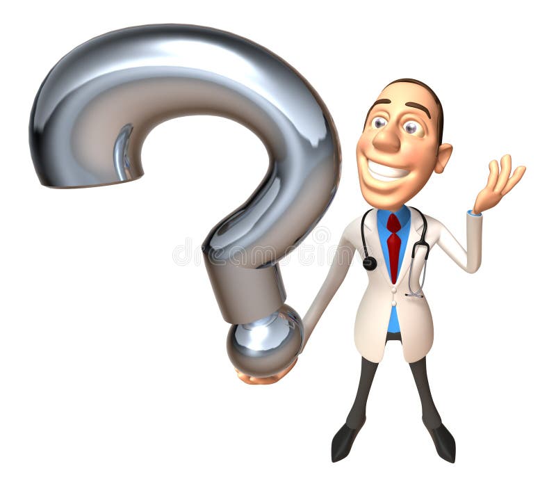 Doctor with a question stock illustration. Illustration of monitor ...