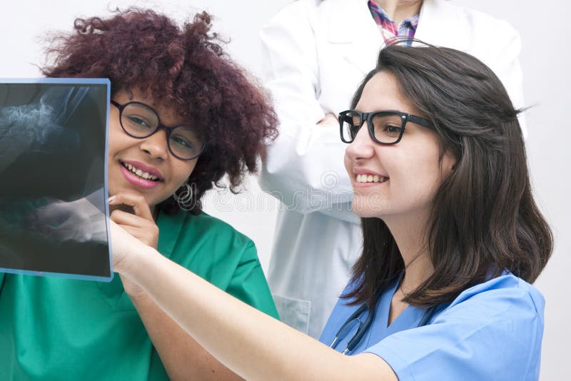 Doctor with radiography stock photo. Image of women, working - 70743170