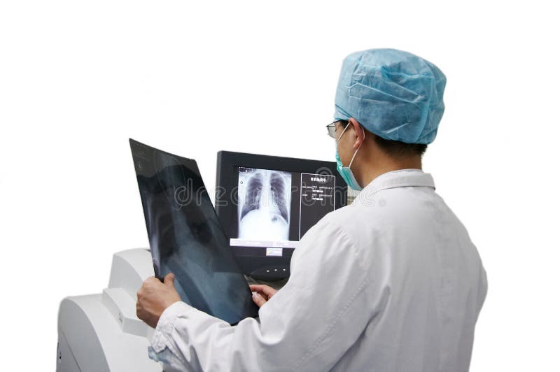Doctor and x-ray computer stock image. Image of control - 4600175