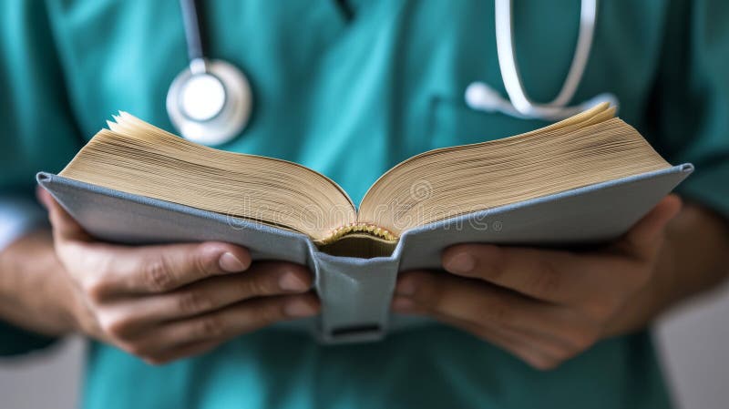 Doctor Reading Medical Textbook Knowledge Education Stock Illustration ...