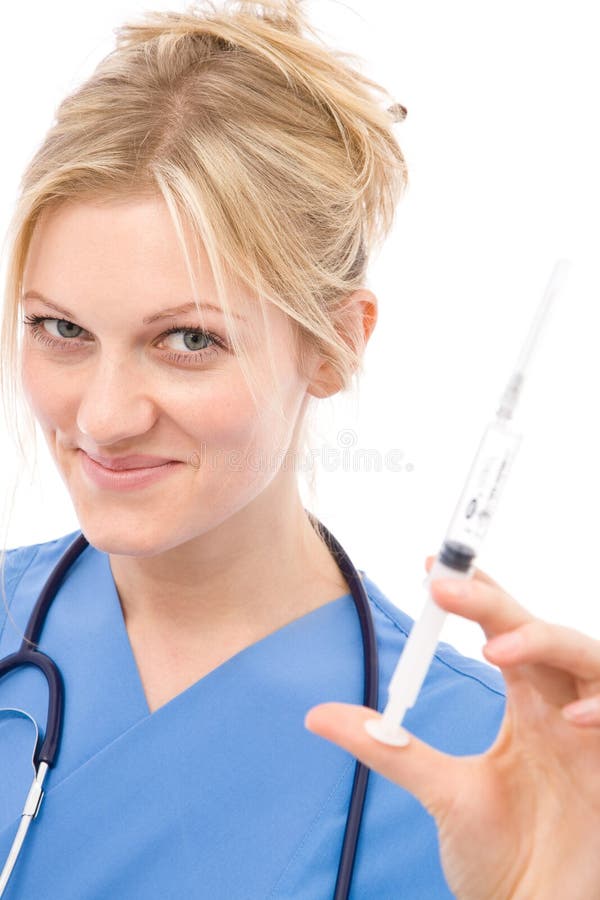 Doctor ready for injection stock image. Image of illness - 5268161