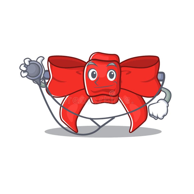 Doctor Red Ribbon Bow on the Cartoon Stock Vector - Illustration of ...