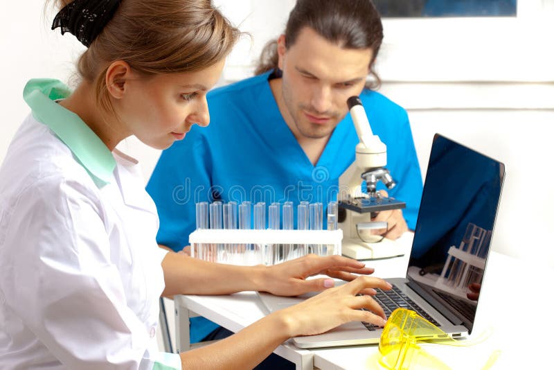 Doctor And Researcher In The Laboratory Stock Photo - Image of male ...