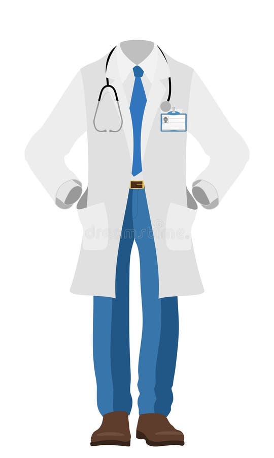 Doctor in a Robe, Uniform, Work Clothes Flat Style Vector Illustration ...
