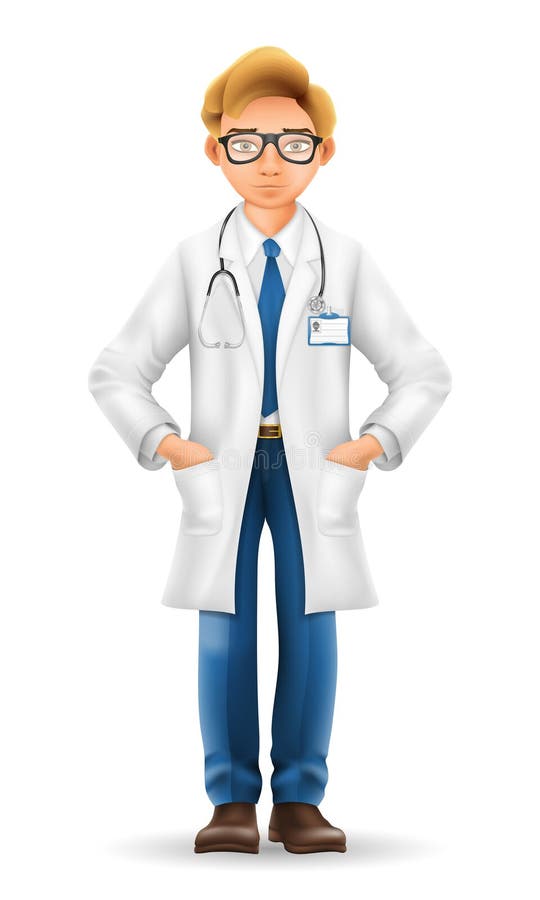 Doctor in a Robe, Uniform, Work Clothes Vector Illustration Stock ...