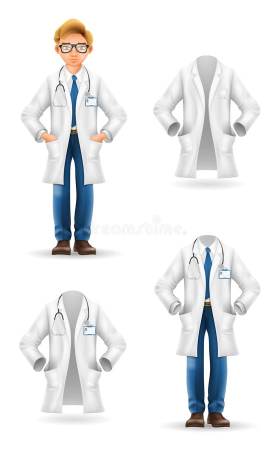 Doctor in a Robe, Uniform, Work Clothes Vector Illustration Stock ...