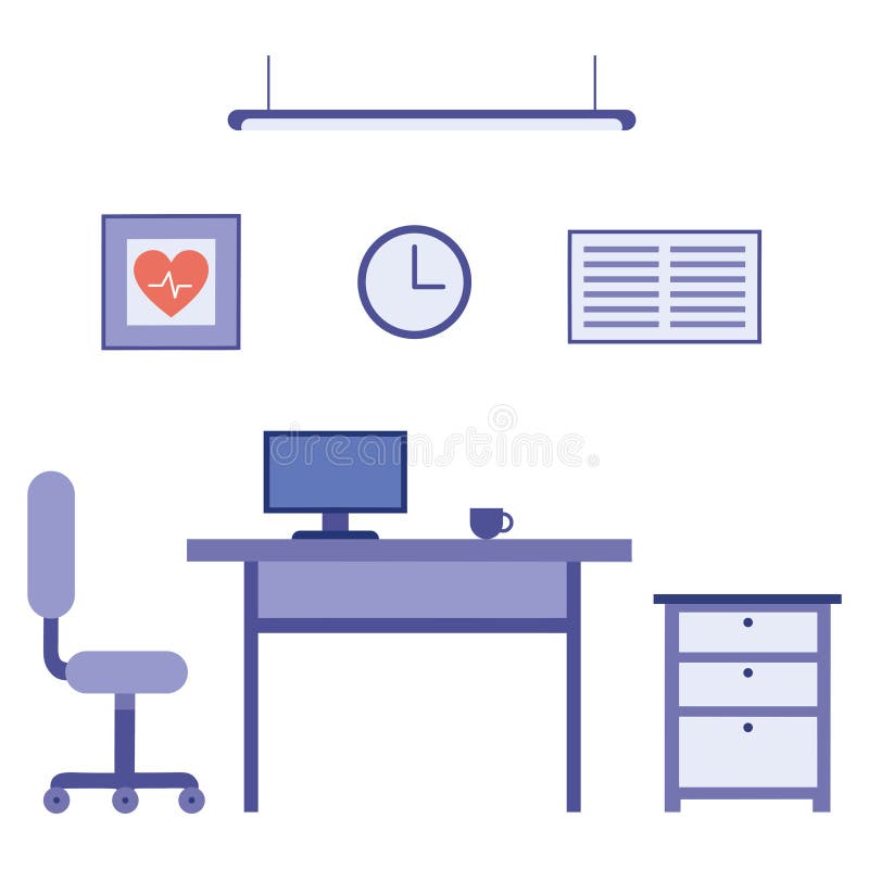 Doctor Room Modern Office Interior Stock Illustration - Illustration of ...