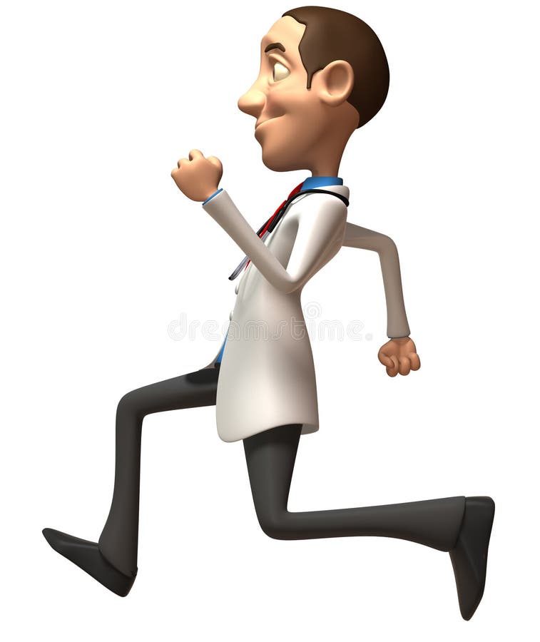 Doctor running stock illustration. Illustration of clinic - 5404834