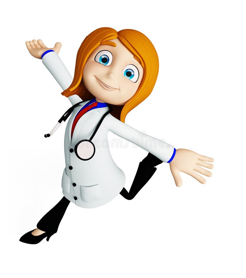 Doctor with running pose stock illustration. Illustration of doctor ...